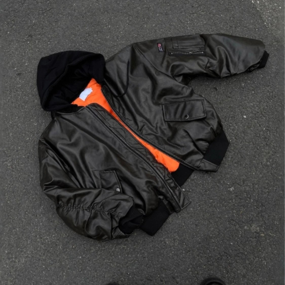 Heavyweight PU Flight Jacket Black - CNfansheetss - Cnfans