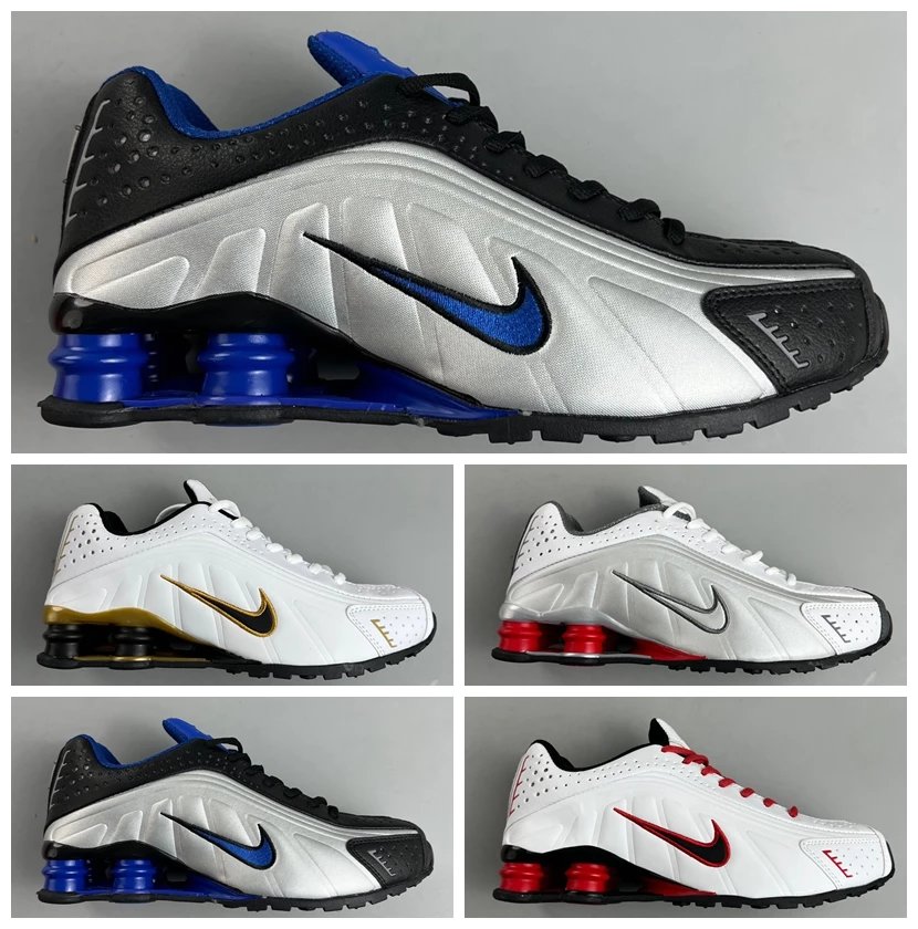 Shox R4 OG Classic Year Black Silver Gas Column Spring Running Shoe ...