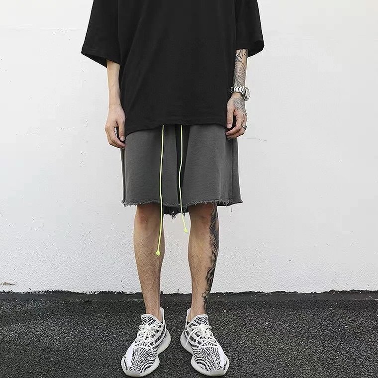 福利价Askyourself 2021ss高街做旧绿抽绳磨毛水洗刀割短裤五分裤 | JadeShip.com