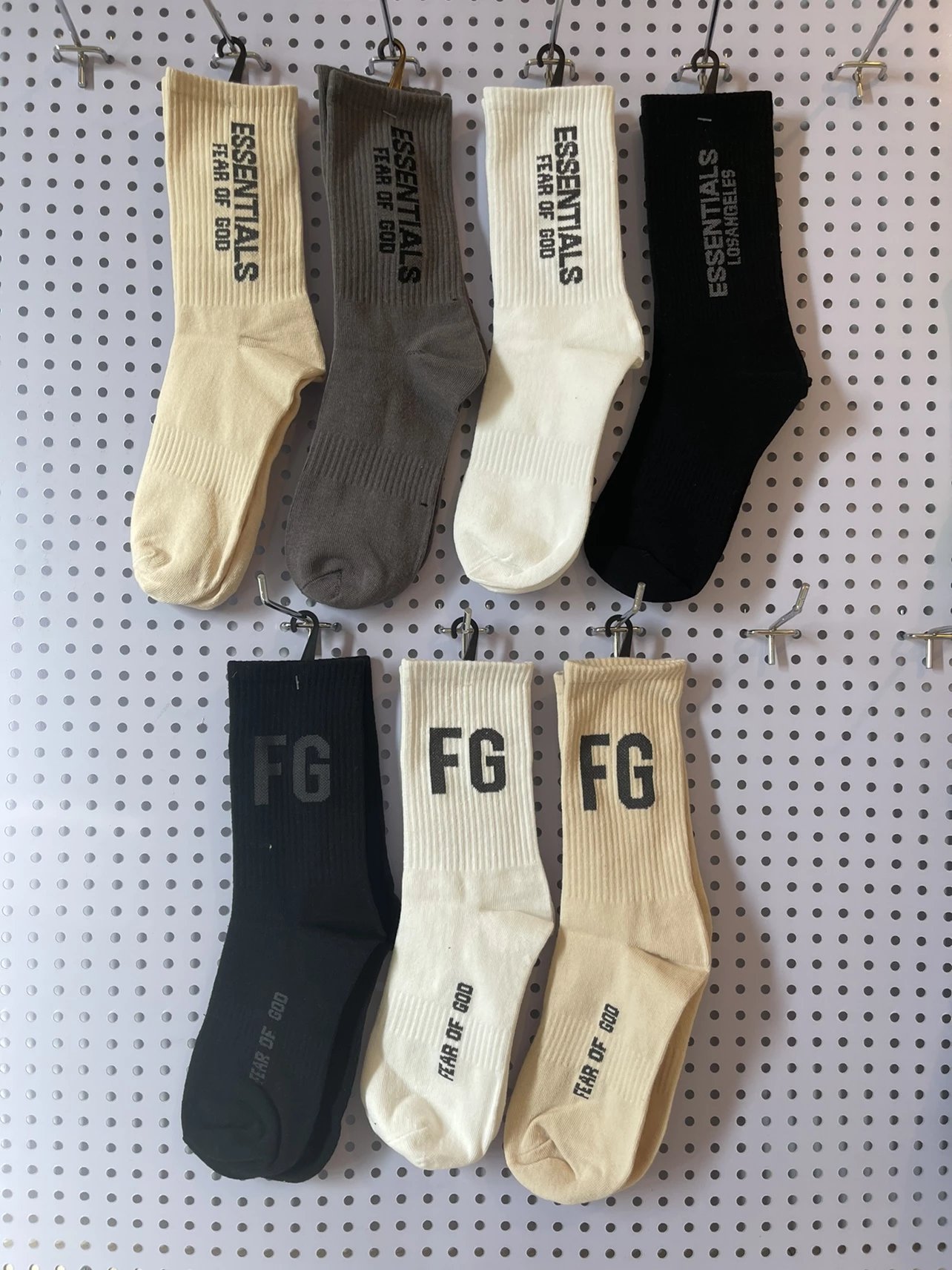 【Self-made socks】FOG FEAR OF GOD main line double line socks ESSENTIALS ...