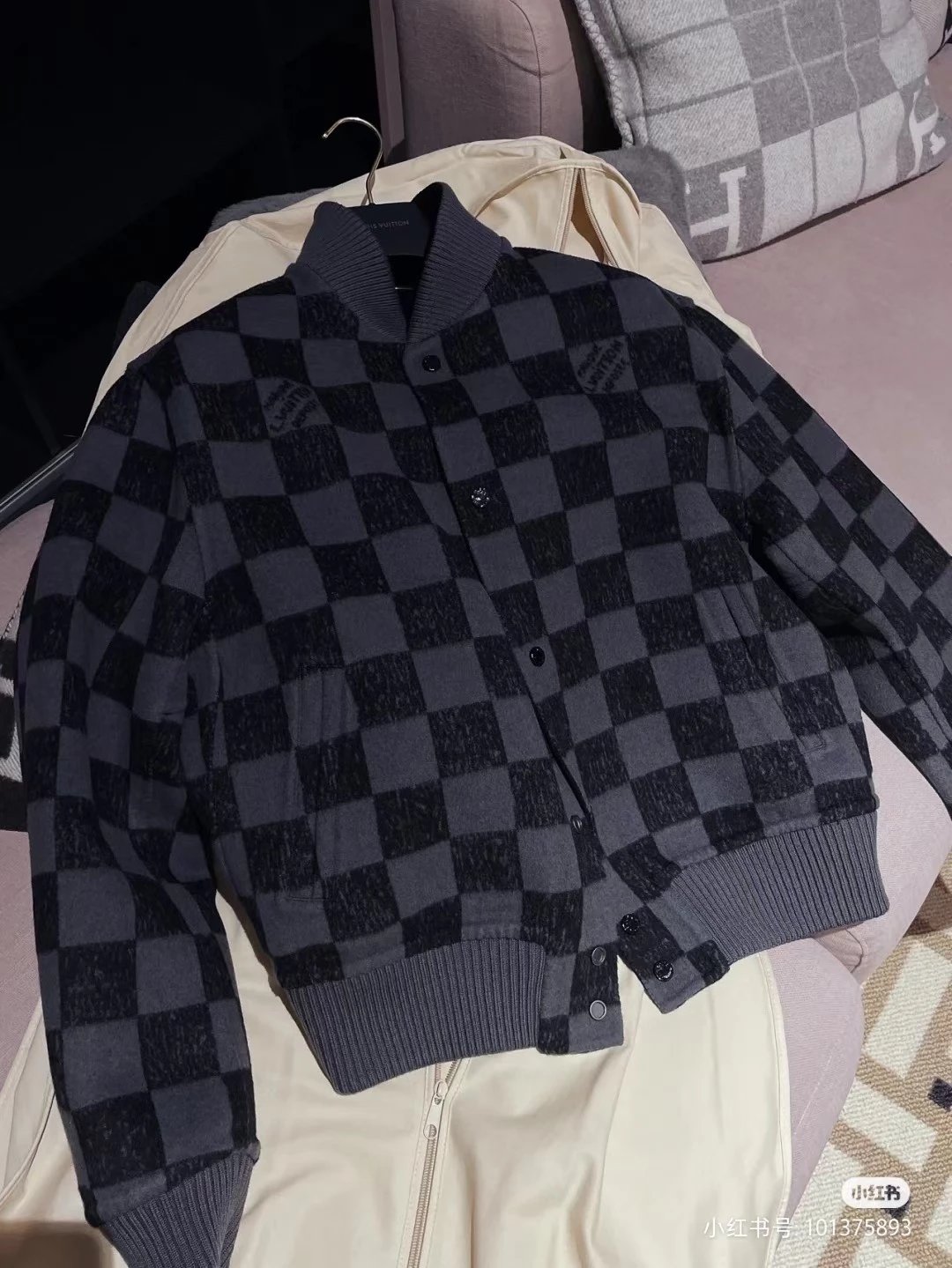 Mu Bao independent 100% high count wool double-sided checkerboard ...