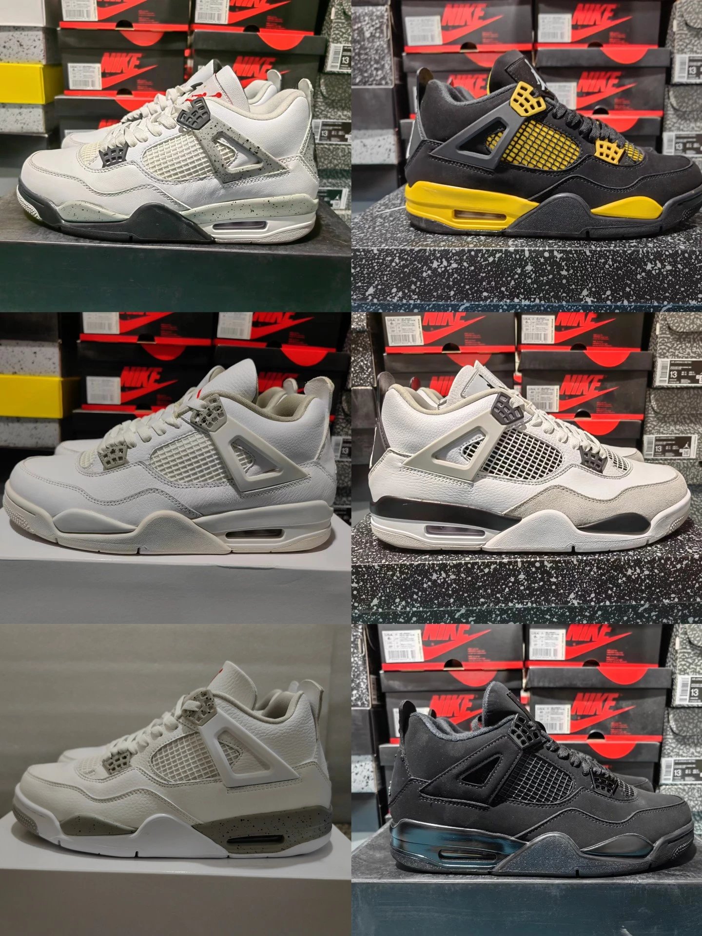 Y3 AJ4 White Cement White Cat Oreo Black Cat Little White Cement Thor ...