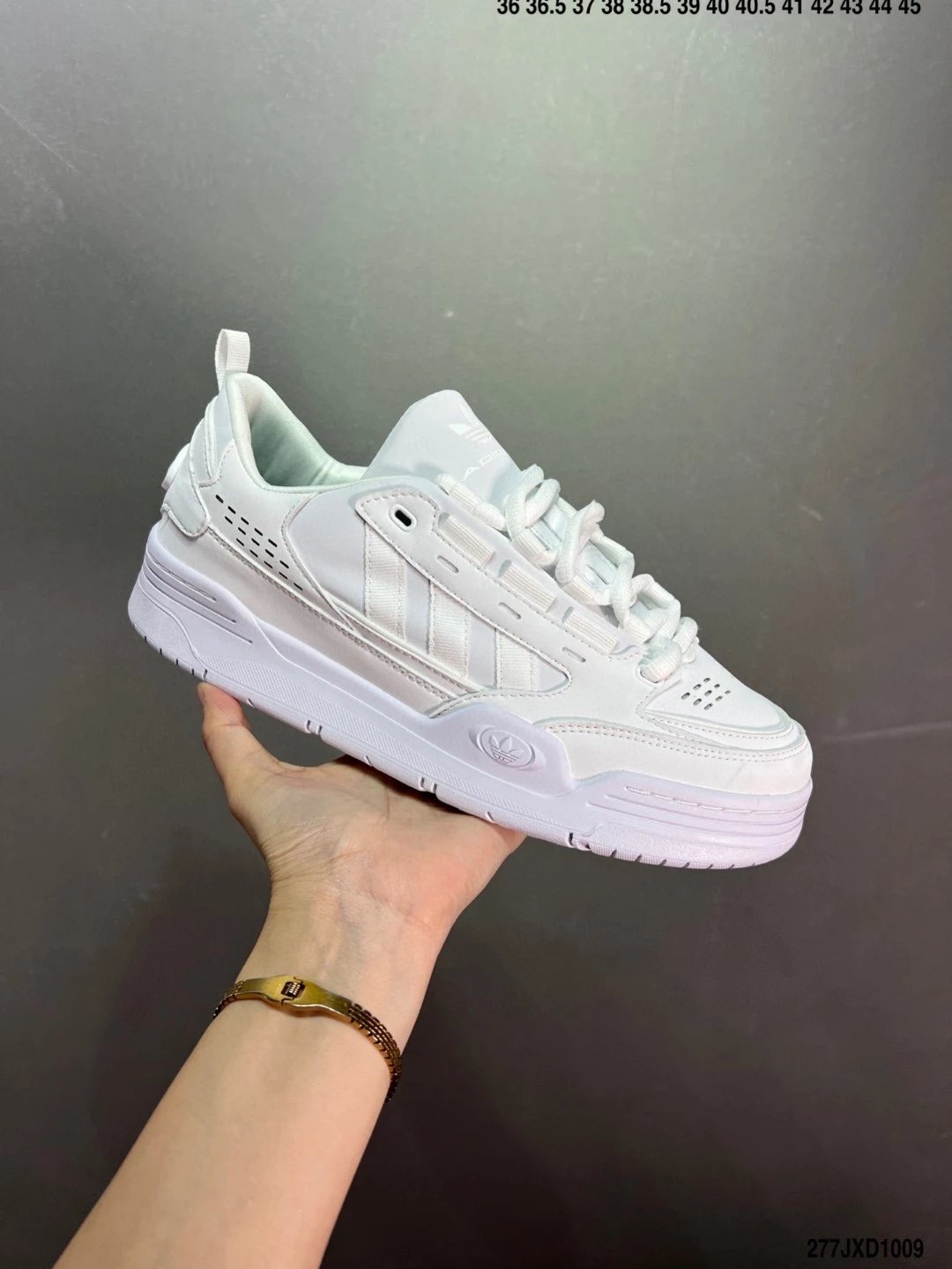 阿迪达斯/Adidas Originals ADI2000系列 三叶草男女复古低帮休闲板鞋厚底百搭情侣运动滑板鞋小白鞋 全白色 HR1745