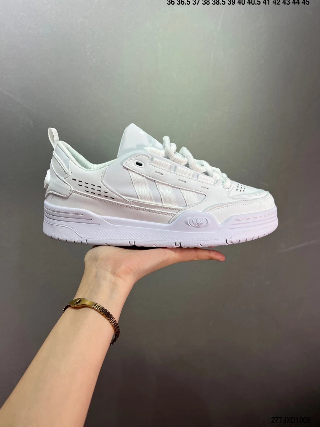 阿迪达斯/Adidas Originals ADI2000系列 三叶草男女复古低帮休闲板鞋厚底百搭情侣运动滑板鞋小白鞋 全白色 HR1745